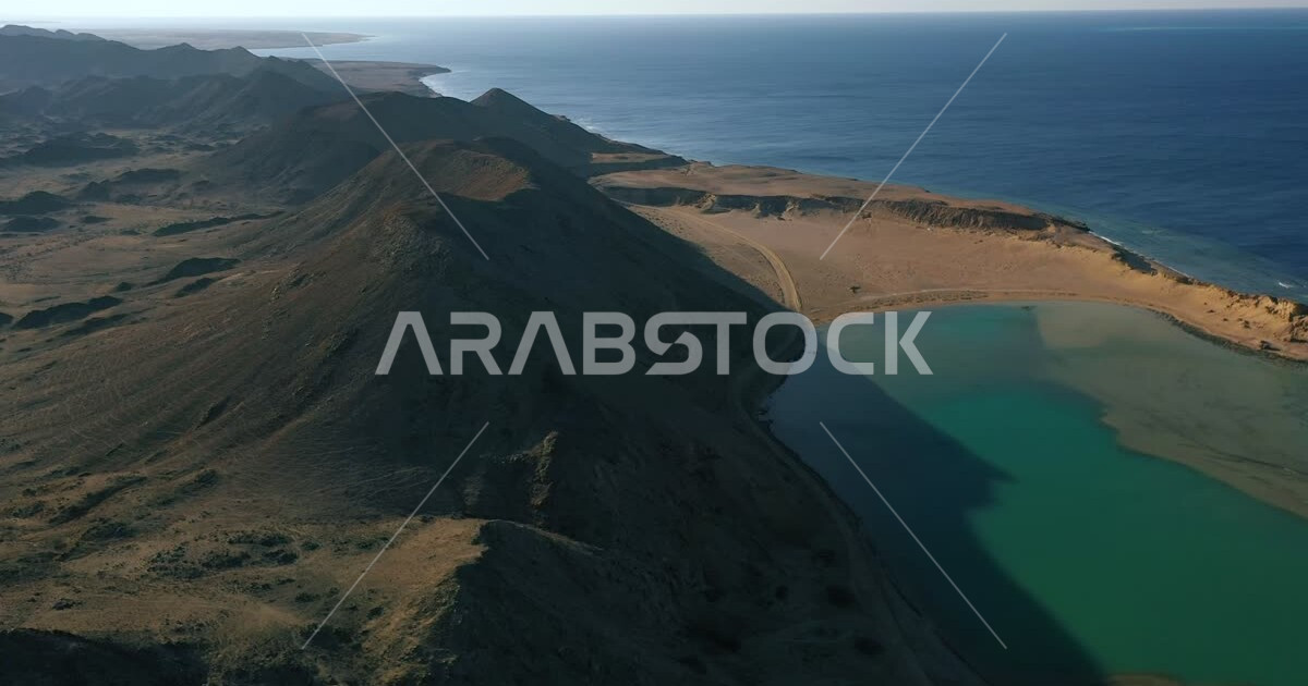 Drone photography of the beaches of the Red Sea in the northwestern ...
