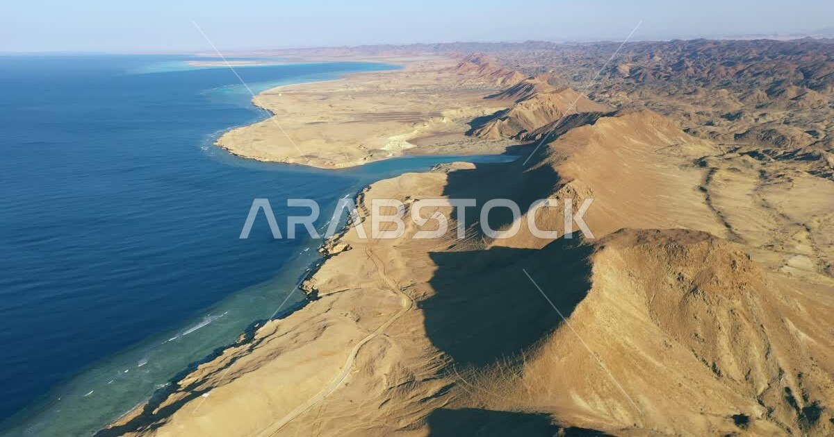 Drone photography of the beaches of the Red Sea in the northwestern ...