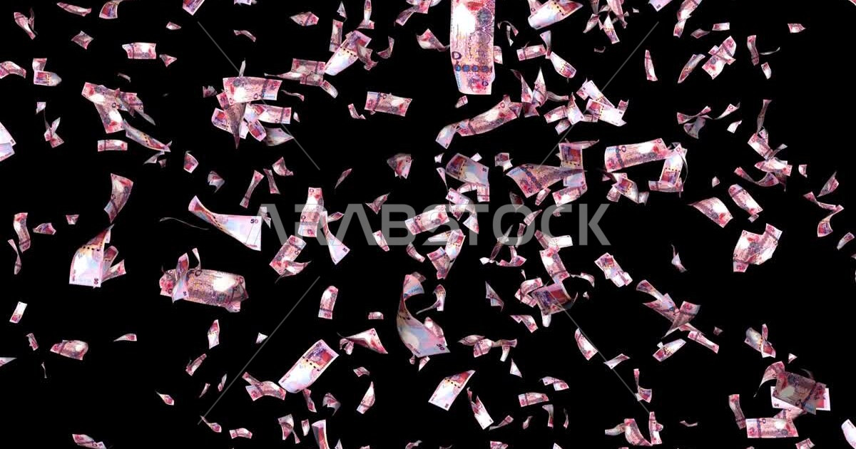 chroma 3D snapshot of the Saudi riyal coin falling from the top, one ...