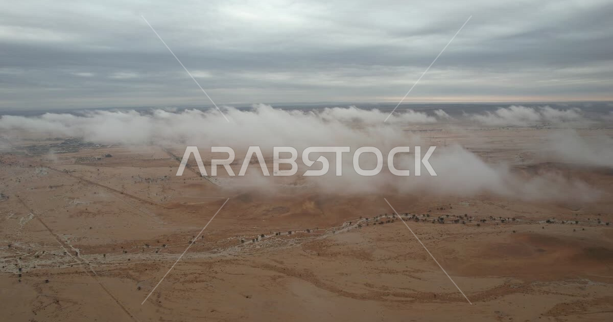 Aerial photography of the movement of clouds in the desert, hyperlapse ...