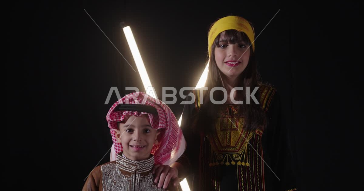 Chroma, for a Saudi Arabian Gulf boy and girl, wearing the traditional ...
