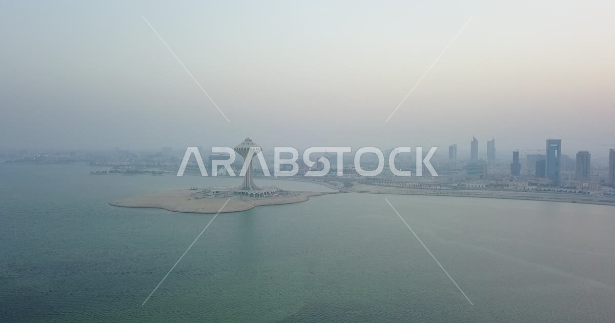 Aerial photography of the waterfront in Al-Khobar, a popular ...