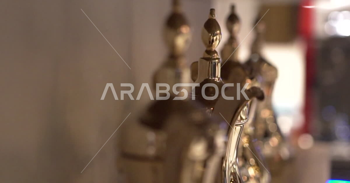 Dallah - traditional Arabic coffee pot golden modern design, Saudi ...