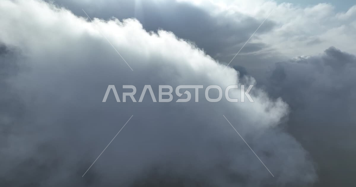Aerial photography of cloud movement in the sky, white clouds in the ...