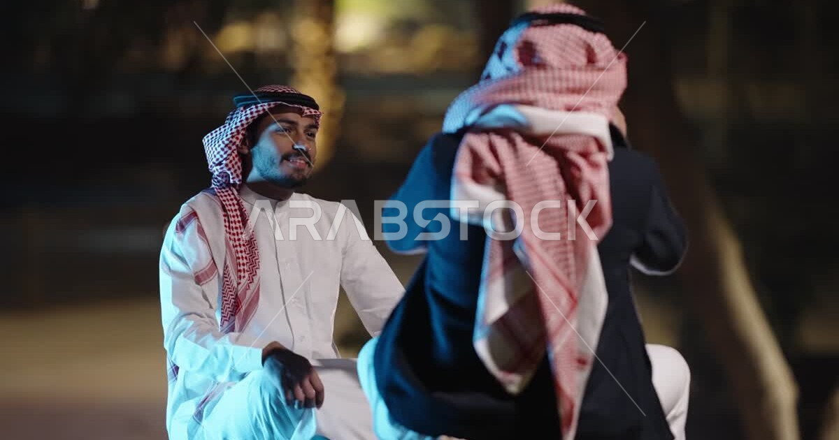 Two Saudi Arabian Gulf men, youth session, outdoor sessions, dialogues ...