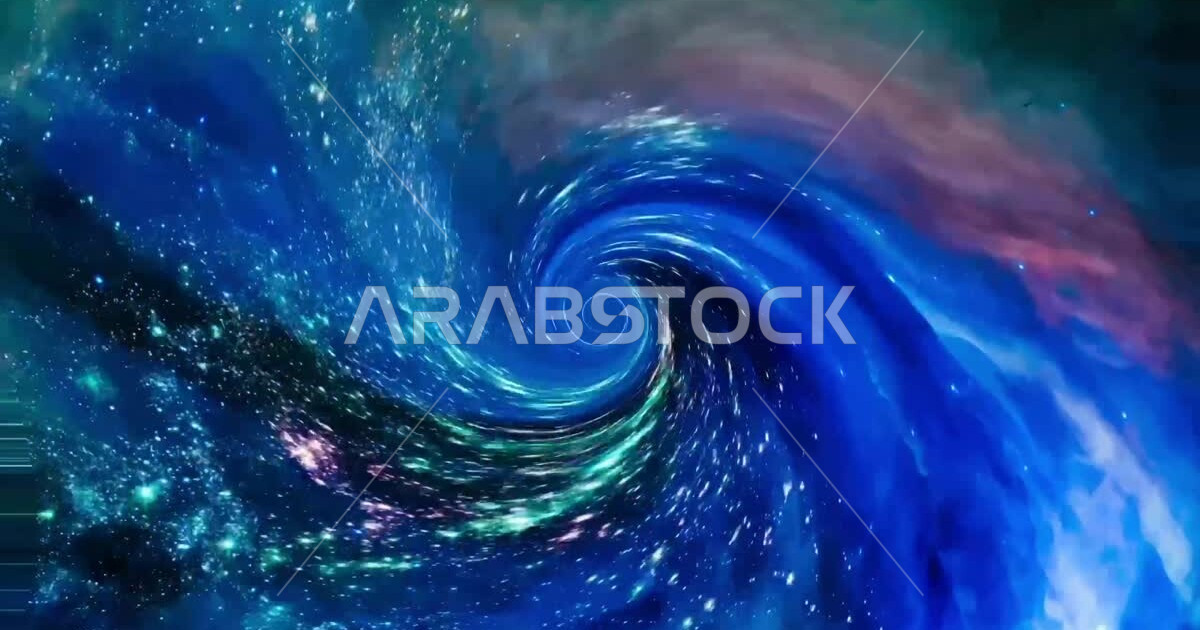 blue spiral, outer space, black hole, space science, luminous stars ...