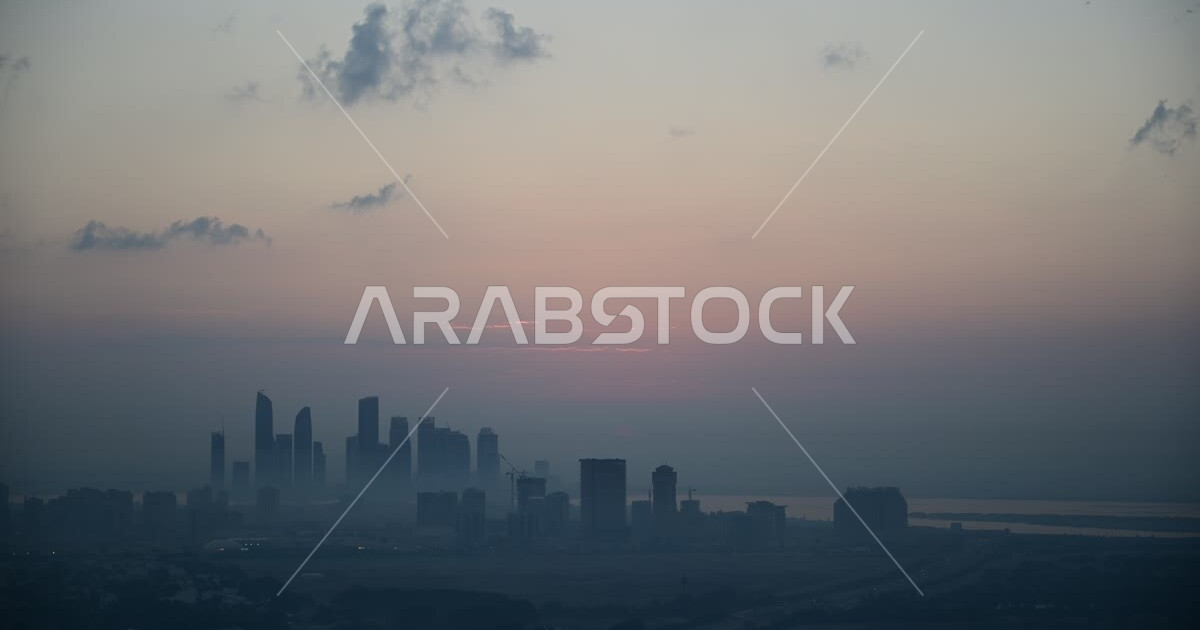 Sunrise in Dubai, United Arab Emirates, towers and skyscrapers, Dubai ...