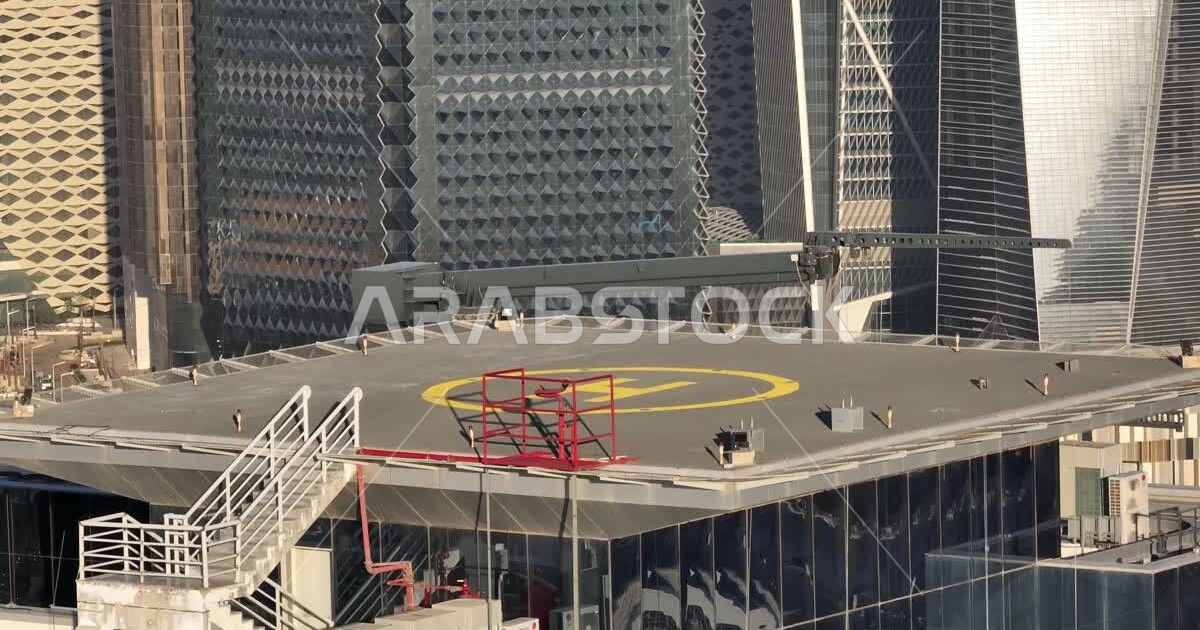 Drone photography of the towers of the King Abdullah Financial District ...