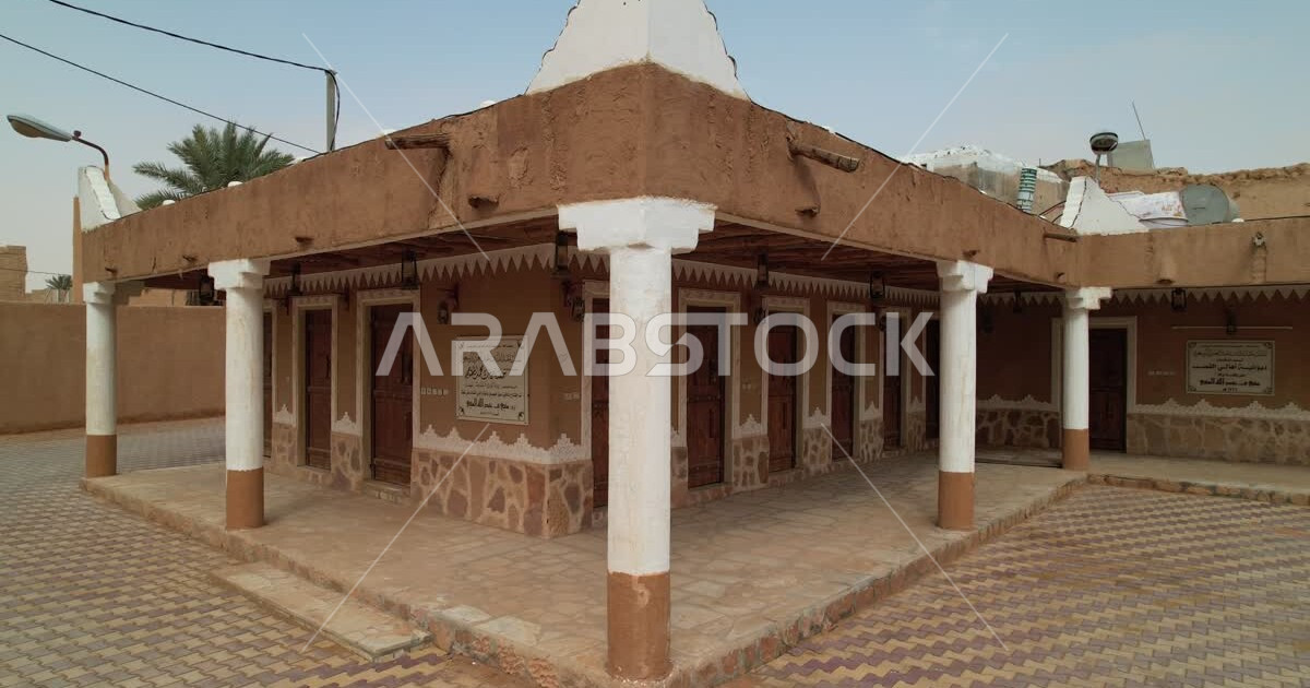 Ancient clay buildings in Riyadh, Saudi Arabia, historical monumental ...