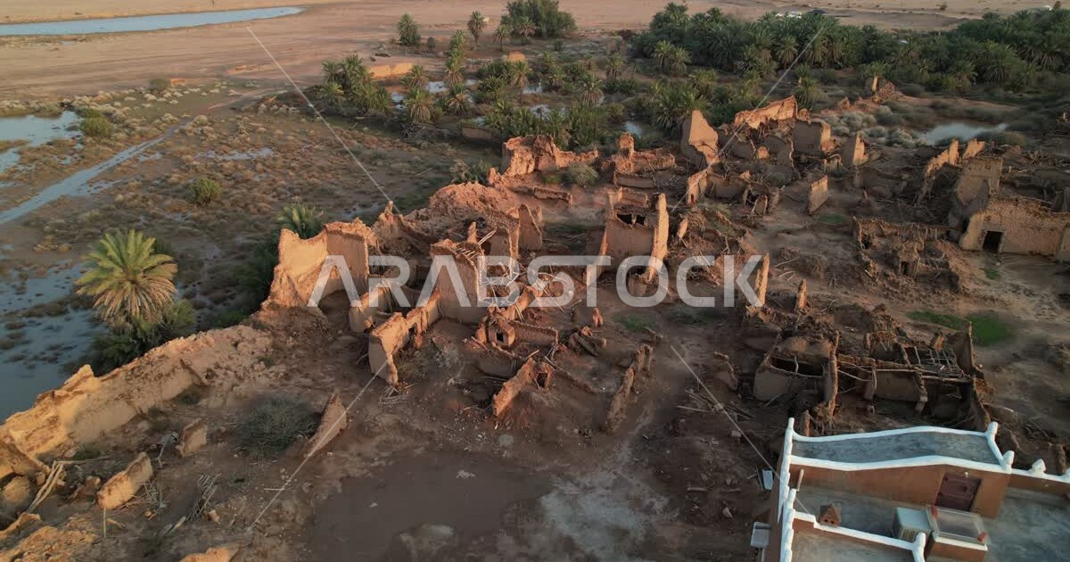 Ancient clay buildings in Riyadh, Saudi Arabia, historical monumental ...
