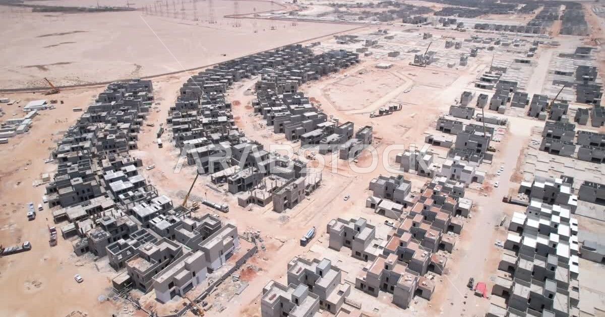 Aerial photography of a residential complex under construction ...