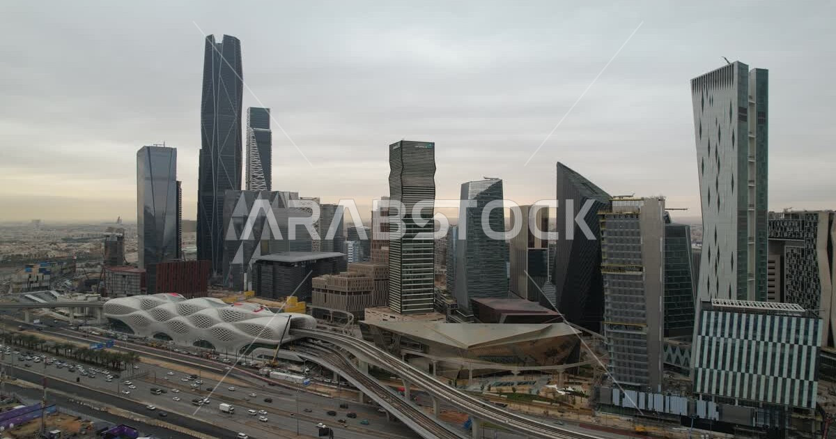 Drone photography of the King Abdullah Financial District (KAFD) in the ...