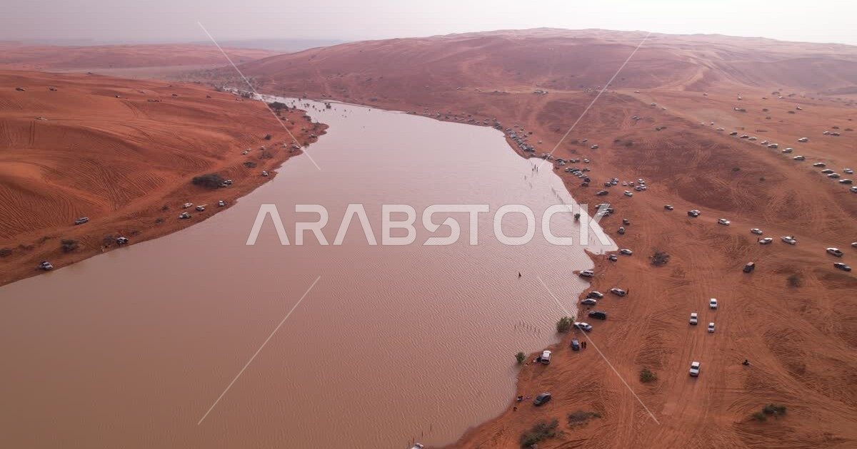 Aerial photography of Al-Kharrara Lake, Rawdat Al-Kharrara Park in ...