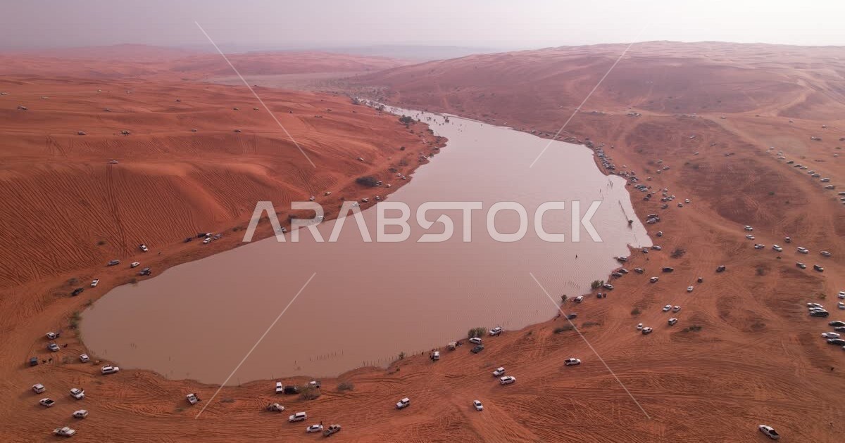 Aerial photography of Al-Kharrara Lake, Rawdat Al-Kharrara Park in ...