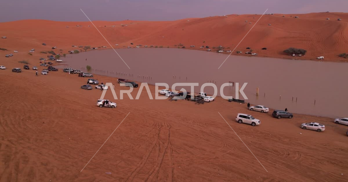 Aerial photography of Al-Kharrara Lake, Rawdat Al-Kharrara Park in ...