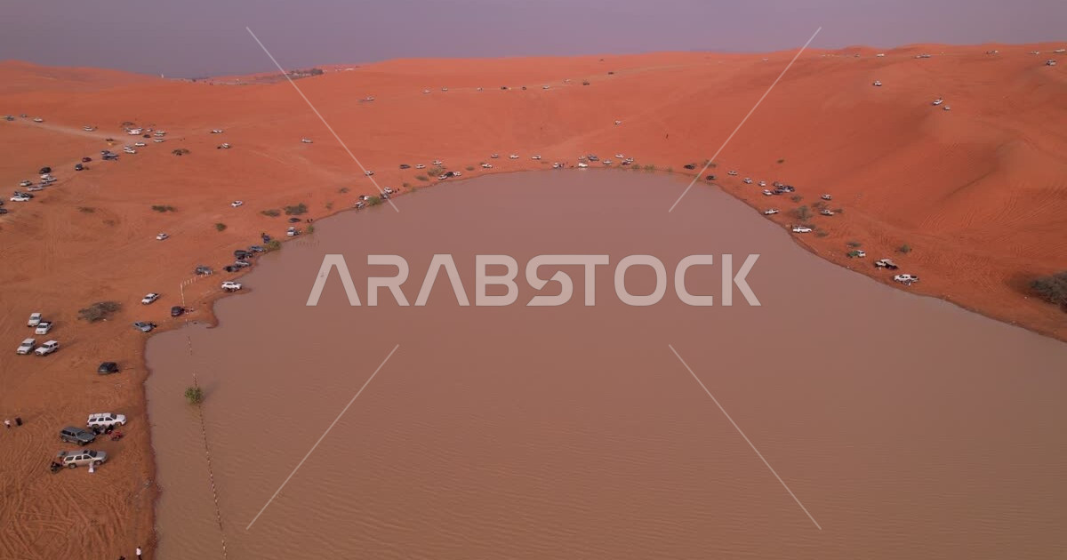 Aerial photography of Al-Kharrara Lake, Rawdat Al-Kharrara Park in ...