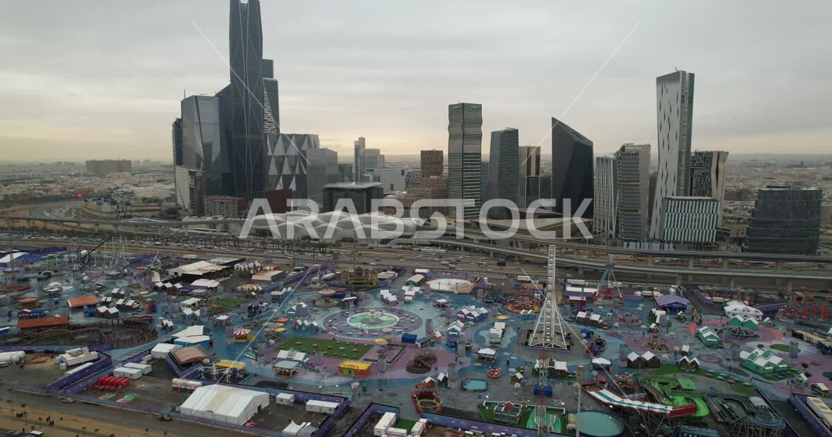 Drone photography from above of King Abdullah Financial District (KAFD ...
