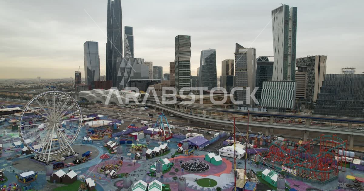 Drone photography from above of King Abdullah Financial District (KAFD ...