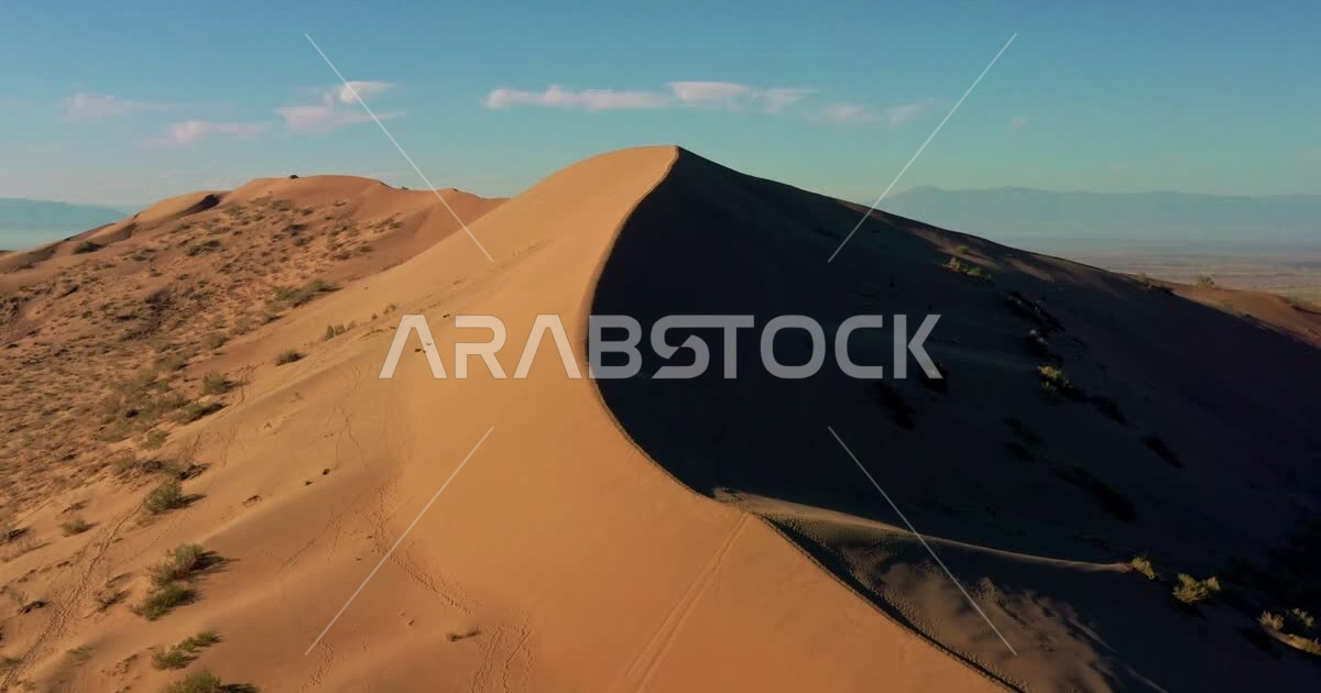 Drone photography of desert areas, sand dunes, desert nature, desert ...