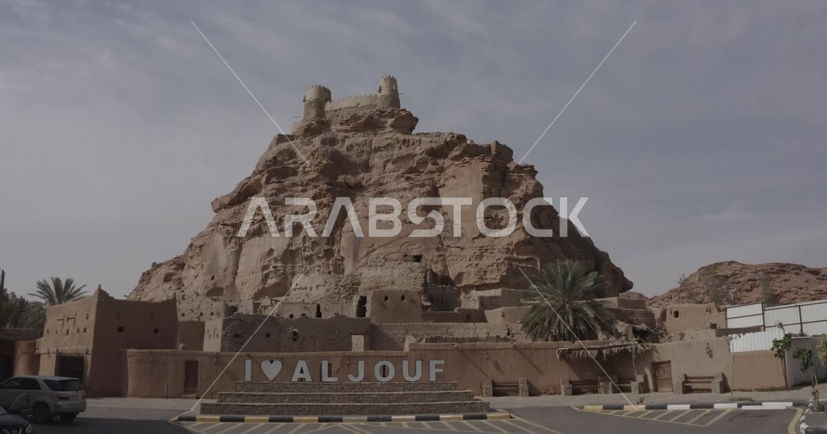 The ancient castle of Zaabal in the Al-Jouf region, north of the city ...
