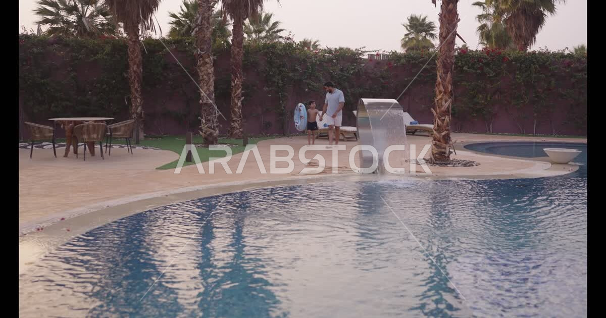 A Saudi Gulf Arab family spends enjoyable times in one of the tourist ...