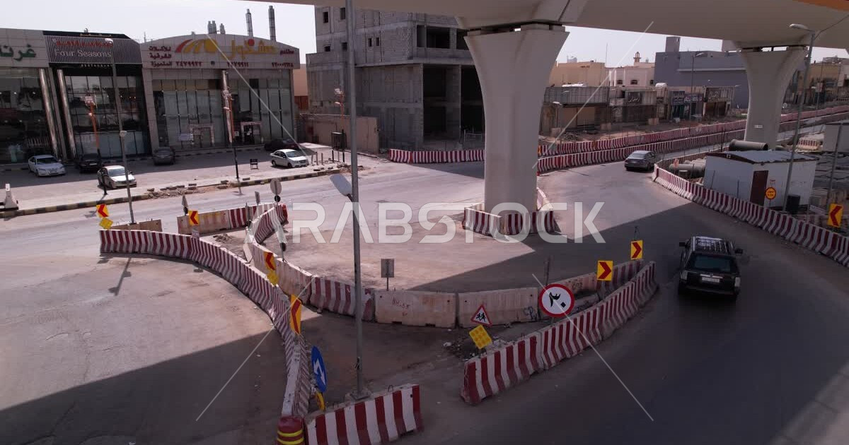 Aerial photography of Riyadh roads and streets, vehicle traffic, roads ...