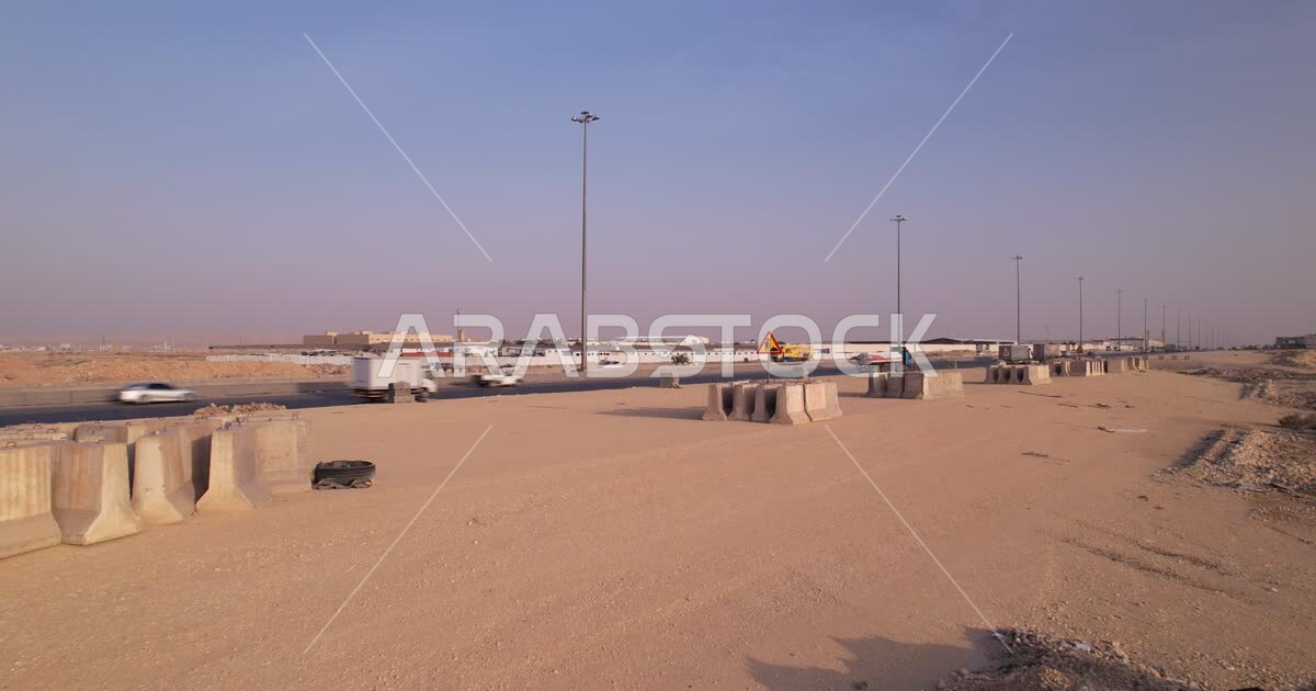 Roads and streets of Riyadh, vehicle traffic, roads under construction ...