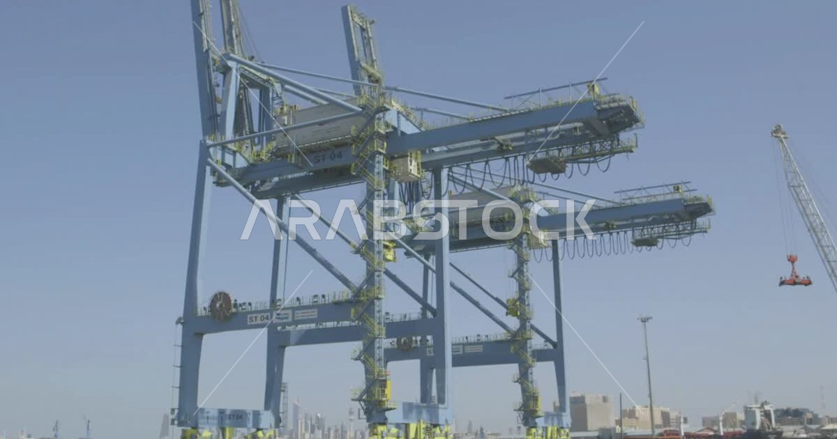 Photographing the commercial berth in the sea port, commercial sea port ...