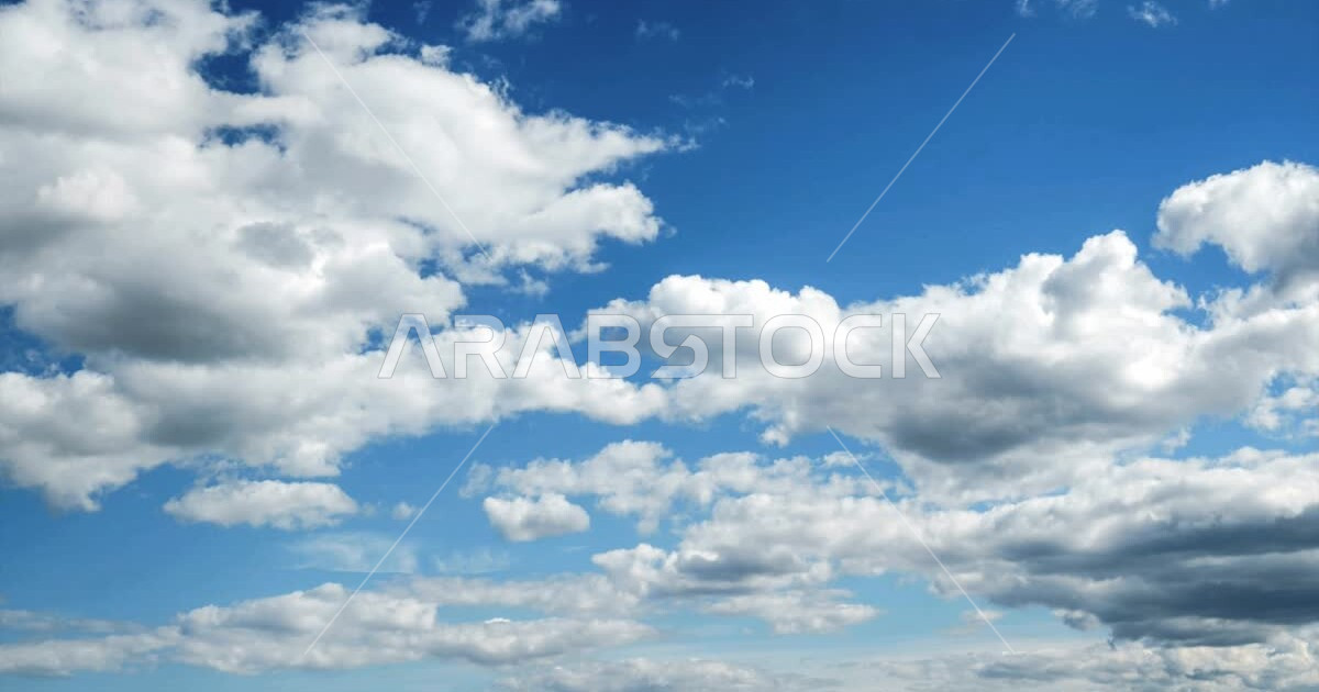 Time lapse of the movement of clouds in the sky, aerial view of white ...