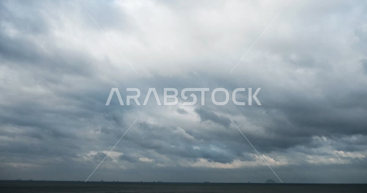 Time lapse of the movement of clouds in the sky, aerial view of white ...