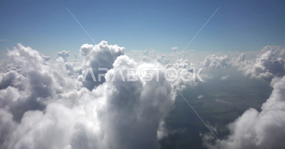 Time lapse of the movement of clouds in the sky, aerial view of white ...
