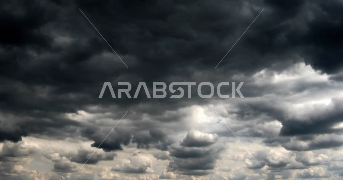 Time lapse of the movement of clouds in the sky, aerial view of white ...