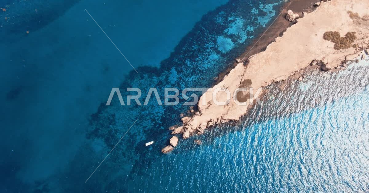 Drone photography of Farasan Island in the Jazan region in southern ...