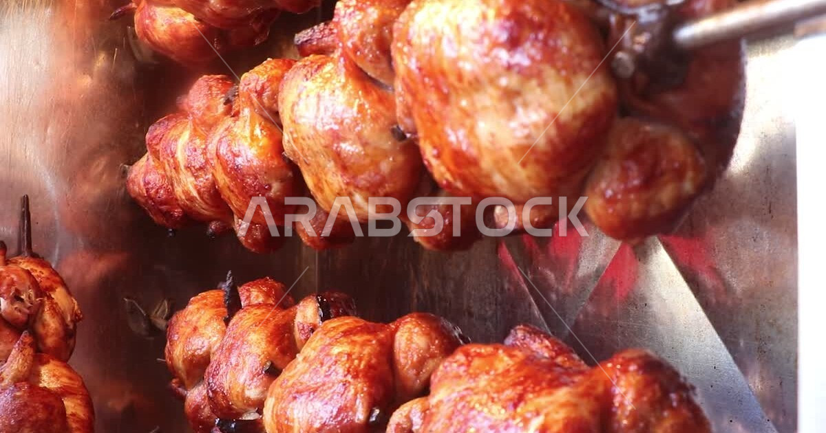 Grilled chicken in Saudi cuisine, dazzling chicken skewers, fresh ...