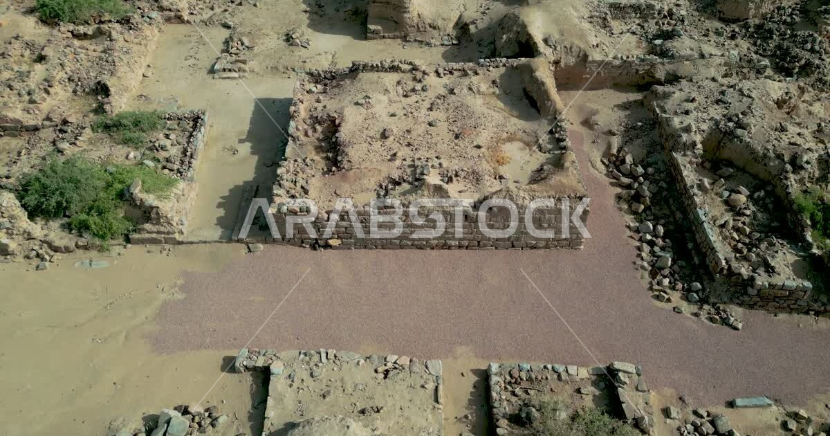 A view from above of the ancient city of Al-Okhdood in Najran, Saudi ...