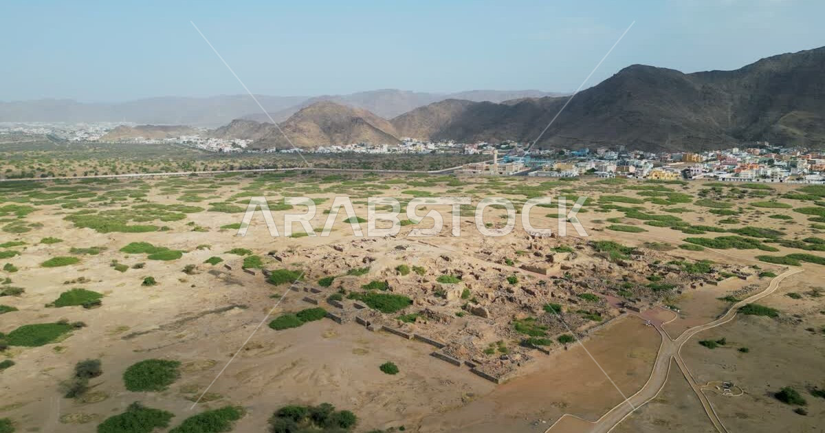 The ancient city of Al-Okhdood in Najran, Saudi Arabia, the ruins of ...