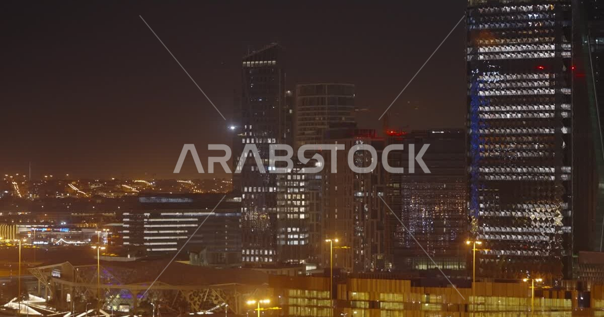 Video shooting in the night mode of the King Abdullah Financial ...