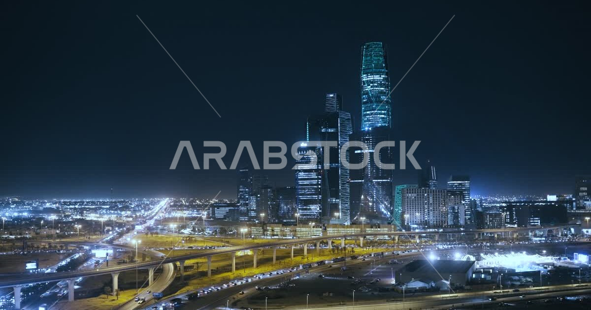 Drone photography of the towers of King Abdullah Financial District ...
