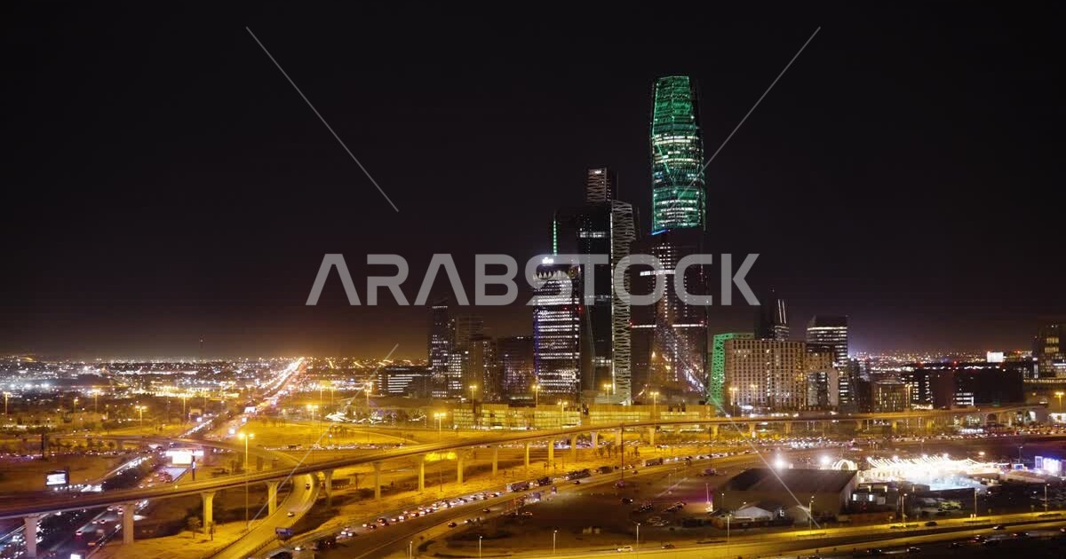 Drone photography of the towers of King Abdullah Financial District ...