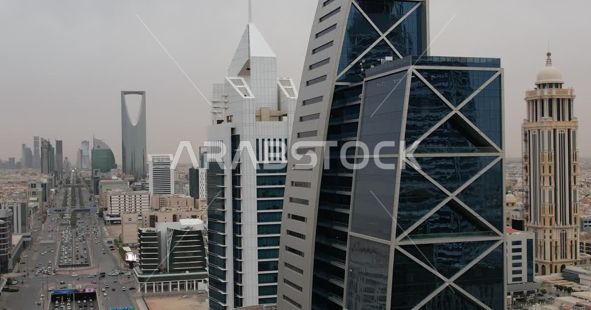 Al Faisaliah Tower in the city of Riyadh, towers and skyscrapers, the ...